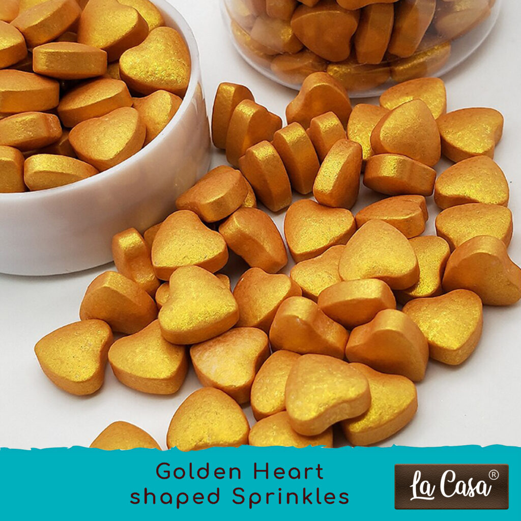 Edible Heart & Star Shaped Sprinkles – 100g – La Casa